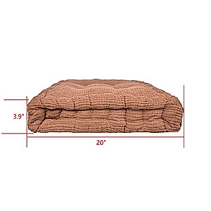 ChezMax Chair Cushions Large Outdoor Indoor Seat Cushion Thickened Bench Mat Durable Floor Pillow Winter Chair Pads for Bedroom Balcony Car Office Patio Sofa Travel Brown Square 20"
