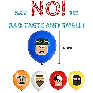 Nelton Game Theme Birthday Party Supplies Includes Birthday Banner - Cake Topper - 20 Pcs Balloons