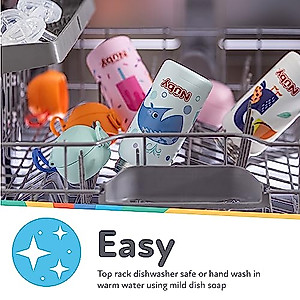 Nuby Thirsty Kids No Spill Flip-It Active Stainless Steel Travel Cup or Water Bottle - 14 Oz - 18+ Months - Mint Whale