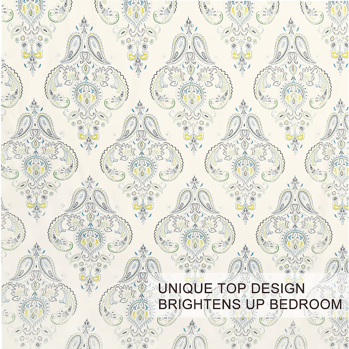 BlessLiving Full Duvet Cover Sets Boho Paisley Pattern Bedding Sets, Elegant Bed Set with Zipper Closure Ties - 1 Duvet Cover 2 Pillow Cases