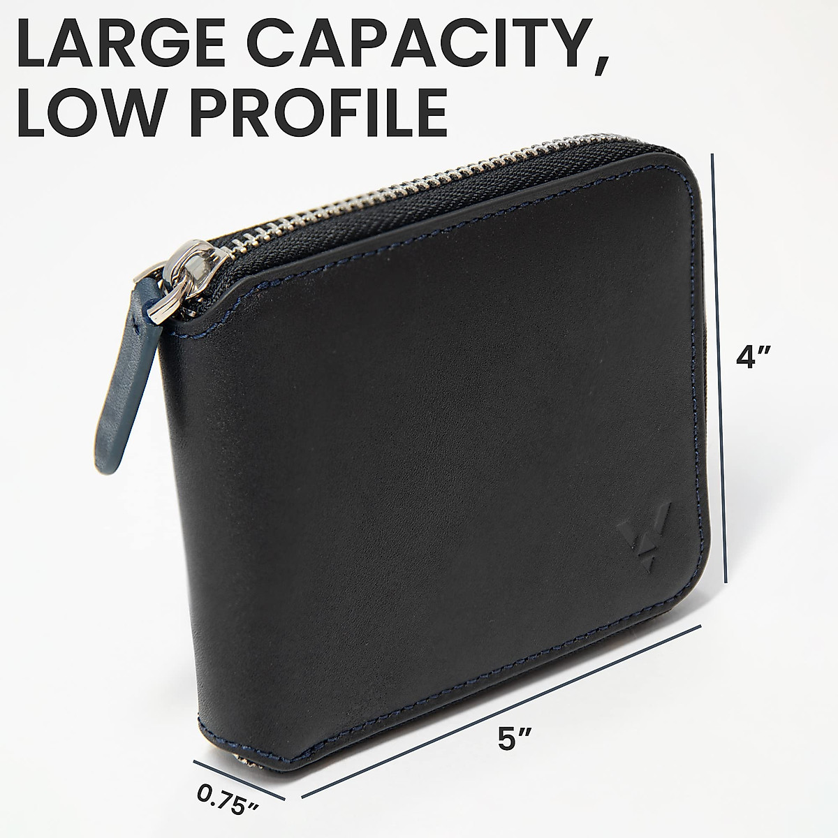 Vendo Leather Zip Wallet for Men & Women I Coin Pocket & Multi Card Holder Mens Zipper Wallet I Bifold Black Slim Leather Mens Wallets With Zipper, Card Cases & Money Organizers I Designer Men's