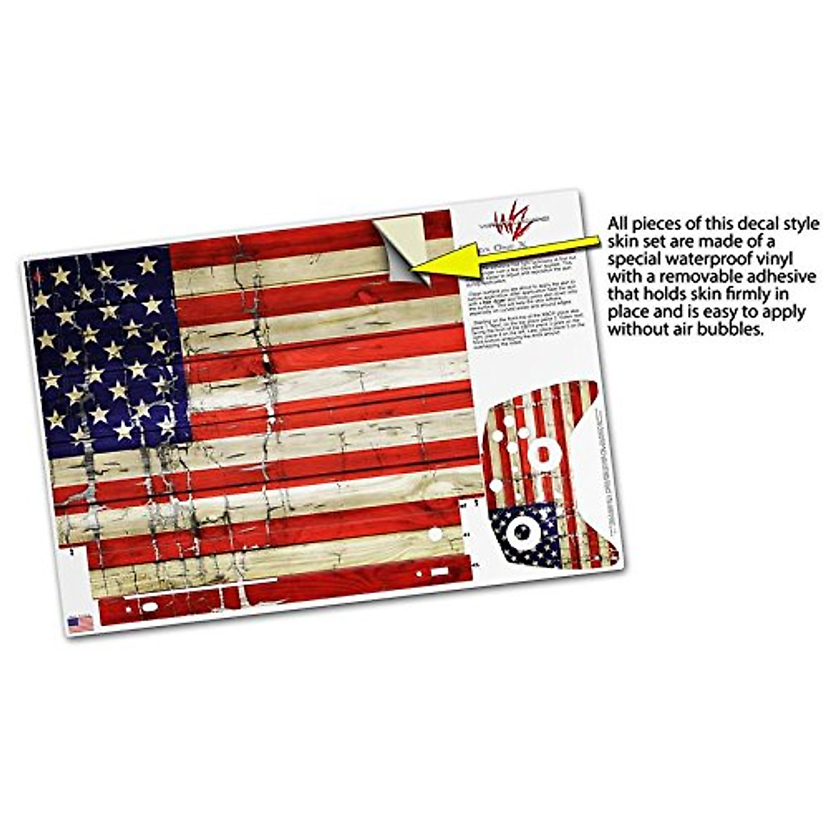WraptorSkinz Decal Vinyl Skin Wrap Compatible with Xbox One X Console and Controller - Painted Faded and Cracked USA American Flag