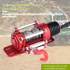 Tbest RC Car Winch, 1/10 Scale Winch Controller Simulated Toy Winch RC Model Vehicle Crawler Car Accessory for RC Crawler