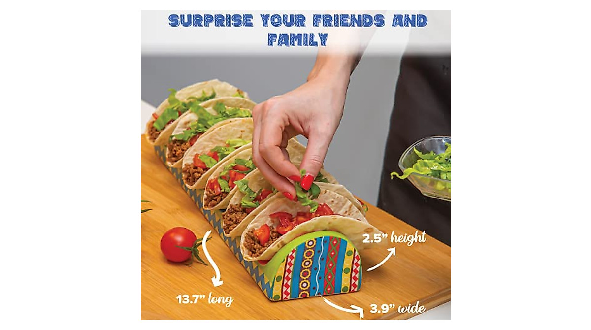 Colorful Ceramic Taco Holder Stand – Perfect for Taco Tuesday