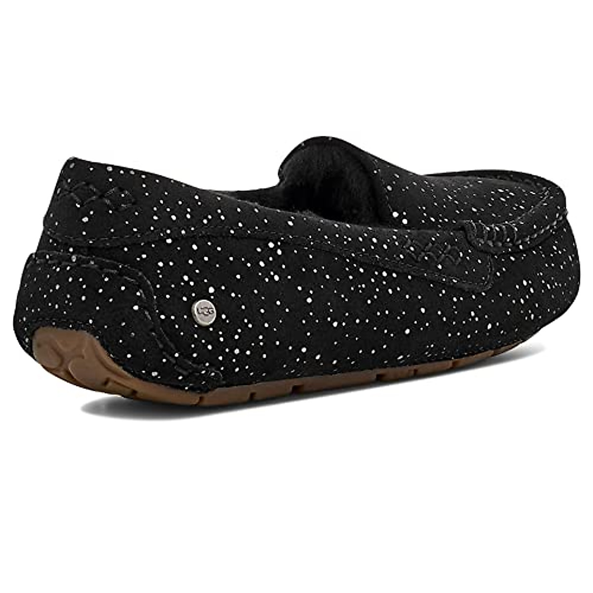 UGG Women's Ansley Metallic Spots Slipper, Black, 5