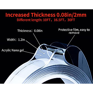 Strong Double Sided Tape Heavy Duty, Two Sided Tape Heavy Duty Double Sided Mounting Tape Two Sided Tape for Walls Removable Double Sticky Tape PANIDANO Double Sided Adhesive Tape Wall Safe Tape 10FT