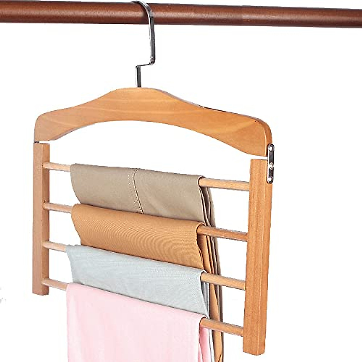 Pants Hangers Space Saving Hangers for Pants,Pant Hangers Space Saving Non Slip Hangers Multiple Layers Clothes HangersSuitable for Pants, Scarves, Ties and Belts