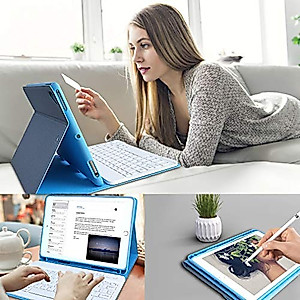KBCASE Keyboard Case for iPad 6th Generation 2018/5th Gen 2017/iPad Pro 9.7 inch/iPad Air 2 & 1 Detachable Bluetooth iPad Pro 9.7 Case with Keyboard, Built in Pencil Holder