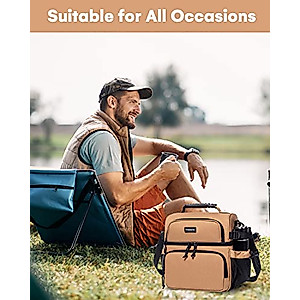 Artelaris Lunch Bag for Men Women, Dual Compartment Insulated Lunch Bag, Large Double Deck Leakproof Cooler Tote Bag with Side Pockets & Shoulder Strap Lunch Box for Picnic Work Camping Fishing