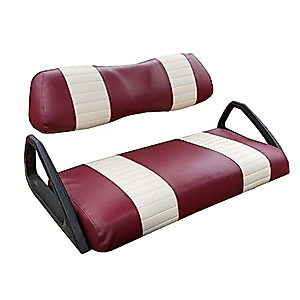 Club Car DS "STAPLE ON" Golf Cart Seat Cover With Matching Rear Facing Seat Cover (2 Stripe)