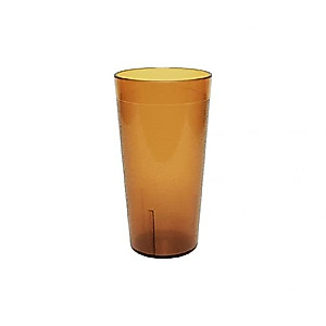 TrueCraftware- Set of 12 Pebbled Tumbler/Drinking Cups 12-Ounce Amber Color- Reusable Premium Water Iced Tea Glasses Stackable Drinking Glasses Dishwasher Safe Break-Resistant for Home Restaurants