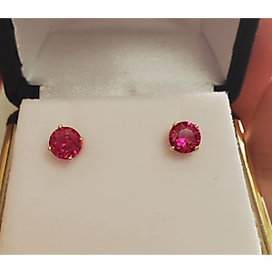Galaxy Gold GG 14k Solid Gold Fiercely We Believed 1.3 ctw Ruby Earrings