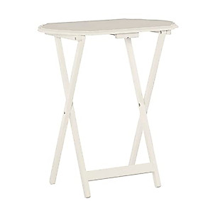 Linon White Folding Set of 2 Audra Snack Tray