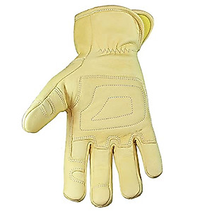 Youngstown Glove Leather Ground Utility Gloves for Men - Kevlar Lined - Cut, Puncture, Flame Resistant, Arc Rated, - Tan, Large