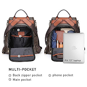 MKP COLLECTION Women Fashion Anti Theft Backpack and Small Crossbody Cell Phone Purse