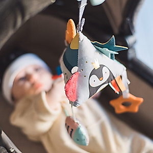 Taf Toys Baby’s Developmental Activity Pyramid Toy | 3+ Months Baby’s Curiosity Enhancer, Promotes Imagination, Senses & Motor Skills, Pram, Crib & Car Seat Attachable