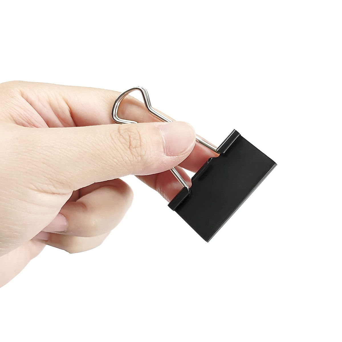 DSTELIN Large Binder Clips 1.6Inch (24 Pack), Big Paper Clamps Clips for Office Supplies, 1.6Inch/41mm Width, 0.7Inch/18mm Capacity, Black