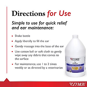 Zymox Ear Cleanser Solution for Dogs and Cats, 1 Gallon