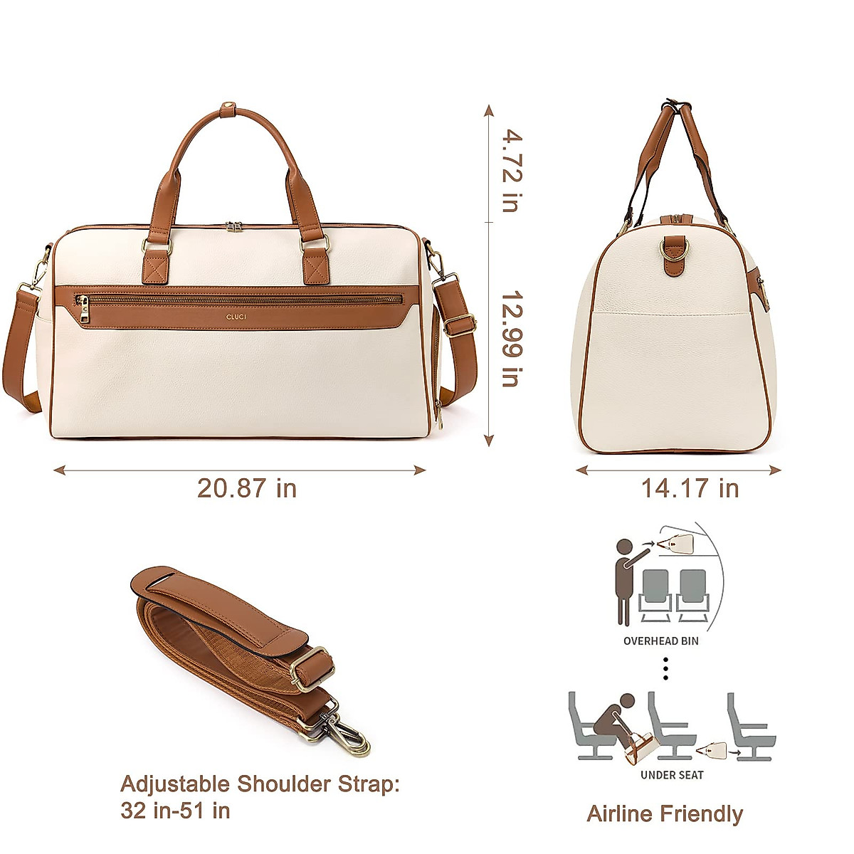 CLUCI Backpack Purse + Weekender Bags for Women