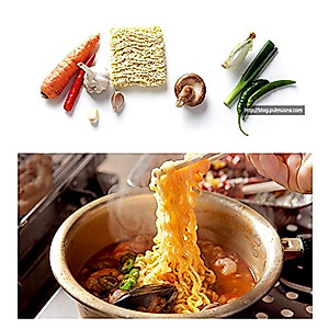 Ramen pot, fast Korean noodle cooker, 3 minute boiler for soup pasta egg, easy light cookware with lid