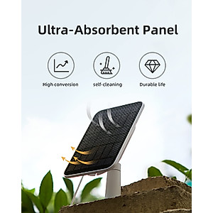 Noorio 2.6W/5V Portable Solar Panel for Security Camera Outdoor Wireless, Solar Battery Charger with 10ft Cable and Adjustable Bracket, IP65 Waterproof