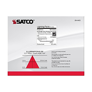 Satco S11472 LED BR30 Reflector Lamps, 65W Replacement, White, 8.5 Watts, 6 Pack