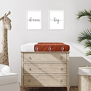 Sweet Jojo Designs Rust Boho Rainbow Boy or Girl Baby Nursery Changing Pad Cover - Orange and White Bohemian Celestial Sky Gender Neutral Outdoors Nature