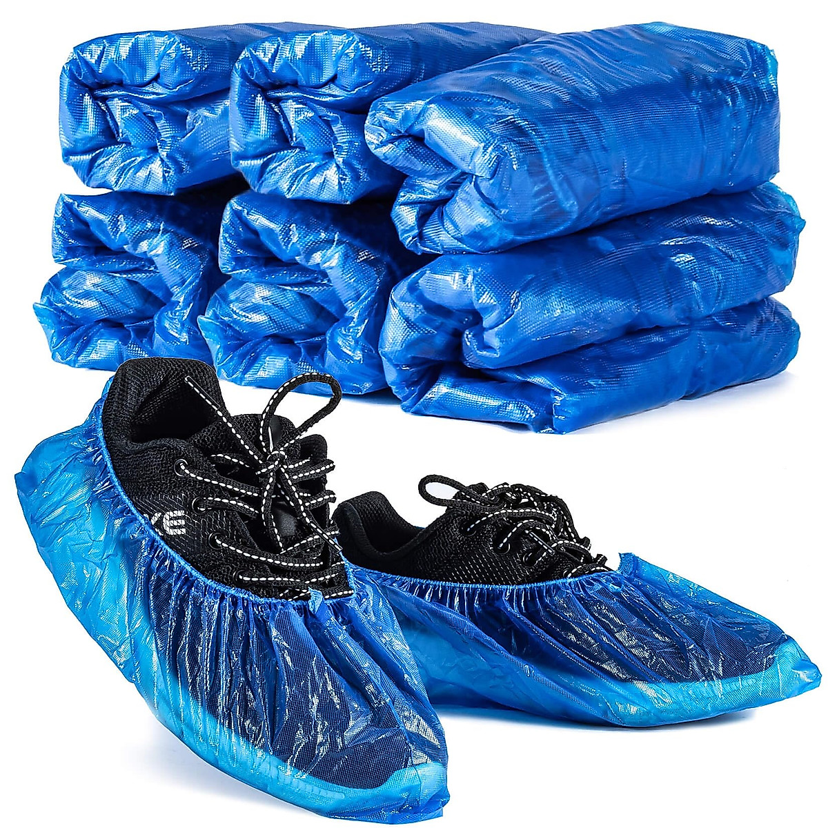 MAQIHAN 60 Pack (30 Pairs) Shoe Covers - Boot Covers Plastic Shoe Covers for Both Men and Women Disposable Waterproof Shoe Covers Fits All Sizes of Shoes for Hospital House Cleaning or Travel