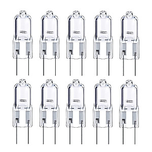 10x G6.35 120V 35W/50W Halogen Light Bulb Clear Dimmable T4 Q35//CL/GY6.35 JCD 35/50 Watt 120 Volt Electric Wax Melter Plug Oil Warmer Aroma Tart Counter Kitchen Bathroom Mirror Fixture (35, Watts)