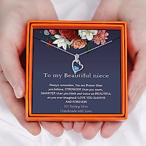 Iefil Niece Gifts from Auntie, Niece Necklace Birthstone Necklace Jewelry Gifts for Niece Birthday Mothers Day Gifts for Niece Christmas Gifts for Niece from Auntie