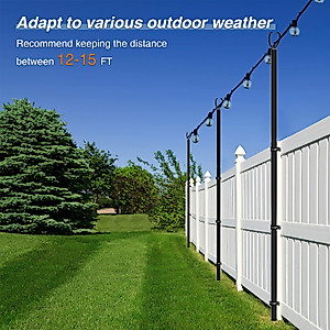 SEEYANG String Light Poles – 1 Pack 10 Ft Poles for Outdoor String Lights, Patio Light Poles for Outside, Light Poles for Outside String Lights Suit for Yard Patio Wedding Party