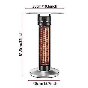 DYCLE Patio Infrared Heater, Outdoor Garden Electric Heater, Carbon Fiber Heater Element, 2 Heating Levels， IP44 Waterproof， Portable Desktop Heater 1900W