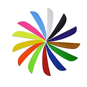 ZSHJGJR 3 Inch Turkey Feather Fletching Archery Arrows Natural Feather Parabolic Turkey Vanes Right Wing DIY Arrow for Hunting Shooting 50pcs (White)