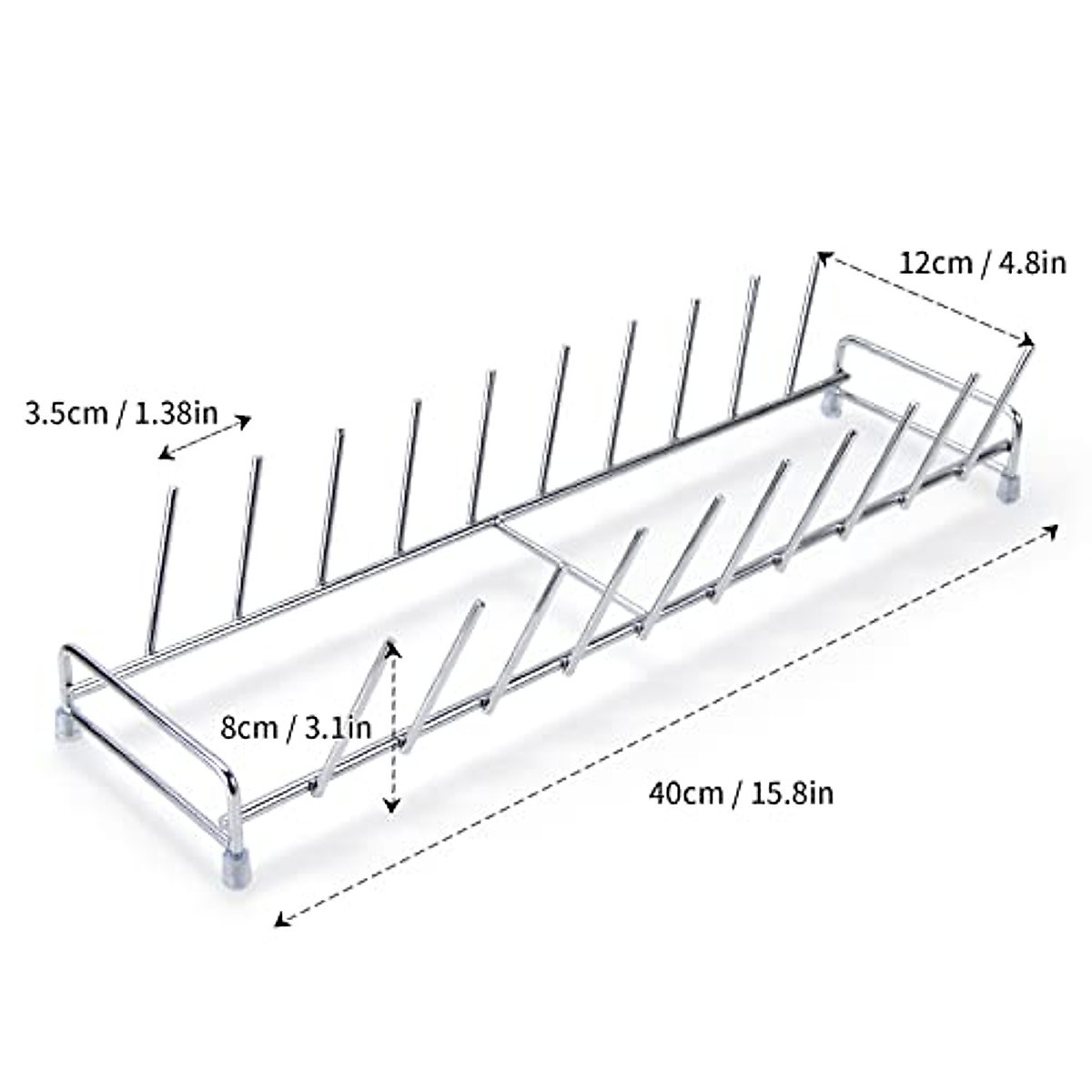 FAWEGO Stainless Steel 304 Pot Lids Holder Kitchen Organizer Plate organizer for Cabinet 9 Slot plate rack