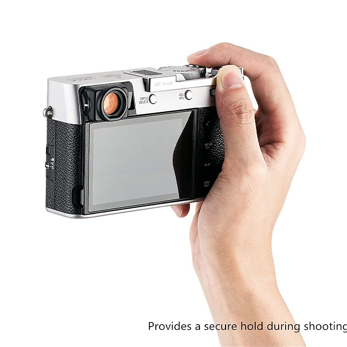 JJC Deluxe Metal Thumb Up Grip for Fujifilm X100VI Fuji X-E4 XE4 X-E3 XE3 X100V X100F X100T Thumb Rest Support Silver, Not Affected The Use of Thumb Wheel