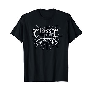 RV Living Class C Lady Motorhome Retirement Travel Wander T-Shirt