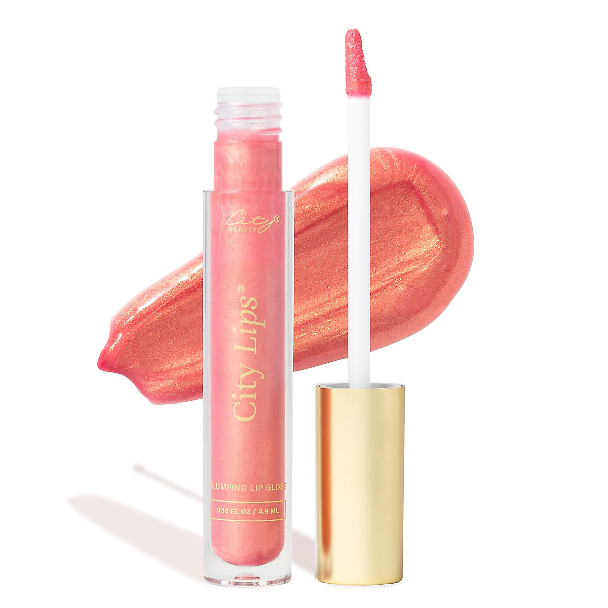 City Beauty City Lips Plumping Lip Gloss Sun Diego - High-Shine Gloss for Fuller, Younger-Looking Lips | Hydrating & Smoothing Lip Treatment Hyaluronic Acid