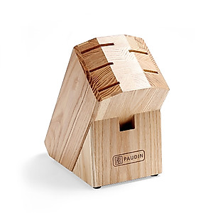 PAUDIN Knife Set with Block, 7-Pieces Knife Sets for Kitchen with Block, Razor-Sharp Chef Knife Set with Kitchen Scissor, High Carbon Stainless Steel Kitchen Knife Set with Full Tang Handle