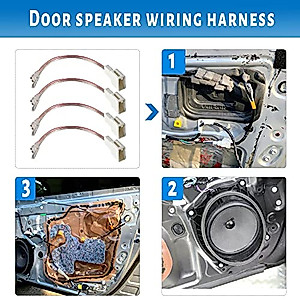 NuIth 72-8104 Speaker Wiring Harness Adapters for Toyota 2000-2015 Camry 4Runner Tundra FJ Cruiser, Subaru WRX STI 2012-2019 Aftermarket Front Rear Door Speaker Connector 4 PCS