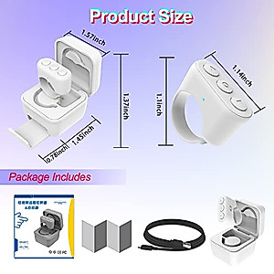 Upgrade TIK Tok Bluetooth Remote Control Page Turner, TUZTUALA 3 in 1 Function Video Scrolling Ring and Camera Shutter Remote and Phone Holder, Compatible with iPhone iPad Android Cell Phone-White