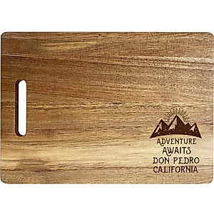 Don Pedro California Camping Souvenir Engraved Wooden Cutting Board 14" x 10" Acacia Wood Adventure Awaits Design
