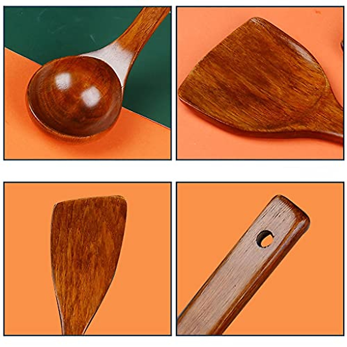 Spoon Wooden Spoons for Cooking Salad Fork Long Handle Utensils Set Suit Non-stick Pan Kitchen Tool