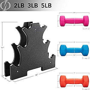 Philosophy Gym Neoprene Dumbbell Hand Weights with Stand, 20 lbs (2 lb, 3 lb, 5 lb Pairs)