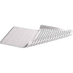 Rubbermaid Commercial Products Bath Tub and Shower Mat, Safti-Grip Non-Slip Bathroom Mat for Shower/Bathtub with Suction Cups, Machine Washable, 28-Inch X 16-Inch, Large, White
