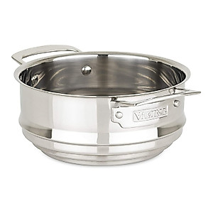 Viking Culinary 3-Ply Stainless Steel Cookware Set, 17 piece, Includes Pots & Pans, Steamer Insert & Glass Lids, Dishwasher, Oven Safe, Works on All Cooktops including Induction