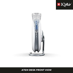 IQAir Atem Desk Air Purifier for Home, Office, Desktop, Small Room up to 300 sq ft, HyperHEPA Filter for Bacteria, Viruses, Allergens, Pets, Asthma, Pollen, Dust, Swiss Design, Made in Germany, White