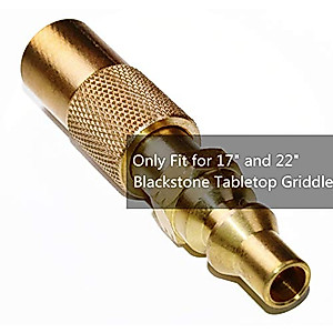 DOZYANT 12ft RV Propane Quick Connect Hose and Conversion Fitting for Blackstone 17inch and 22inch Table Top Griddle - 1/4 inch Safety Shutoff Valve & Male Full Flow Plug