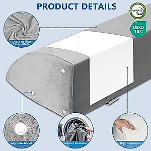 FSCGIFE King Size (76"x10"x6") Bed Wedge Pillow for Headboard Bed Gap Filler (0-6"), Headboard Pillow Wedge Mattress Wedge Pillow to Fill The Gap Between Headboard and Mattress