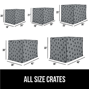 GORILLA GRIP Dog Crate Covers compatible with Amazon Basics Dog Crates, All Sides Open, Privacy Cover Fits 36" Wire Kennel, Breathable Mesh Windows, Light Reducing Puppy Training Cage Topper, Gray Paw