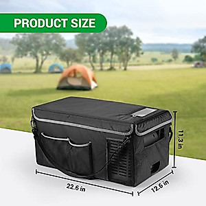 F40C4TMP Insulated Protective Cover for 20 Quart Portable Refrigerator 12 Volt Freezer Cover Transit Bag for 18L Portable Fridge
